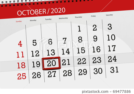 Calendar planner for the month october 2020,... - Stock Illustration ...