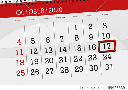 Calendar planner for the month october 2020,... - Stock Illustration ...