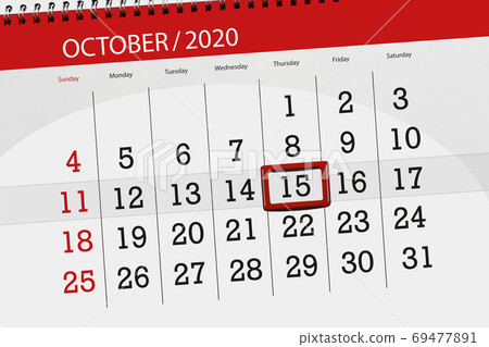 Calendar planner for the month october 2020,... - Stock Illustration ...