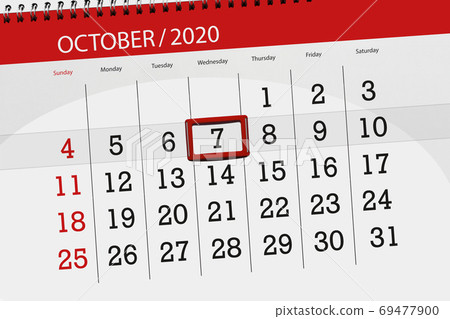 Calendar planner for the month october 2020,... - Stock Illustration ...