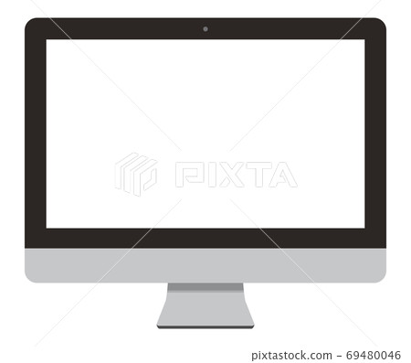 Simple front-facing desktop computer... - Stock Illustration [69480046 ...