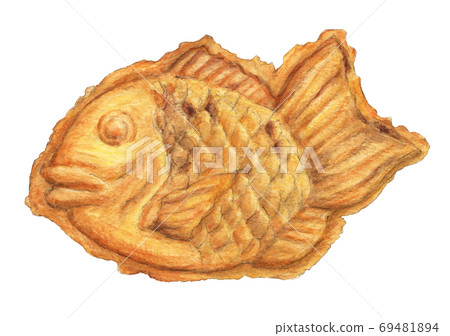 Taiyaki with red bean paste up to the tip of... - Stock Illustration ...