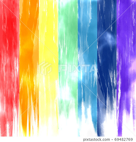 Under the vertically flowing seven-colored... - Stock Illustration ...