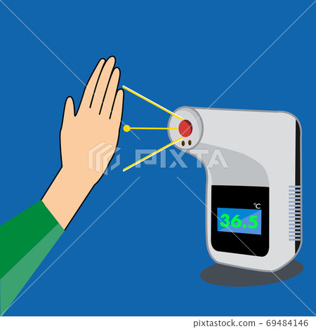 hand to measure temperature check point.... - Stock Illustration ...