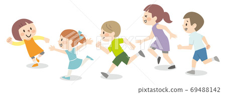 Running children - Stock Illustration [69488142] - PIXTA