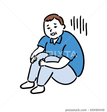 Depressed fat obese man (salaryman) - Stock Illustration [69490449] - PIXTA