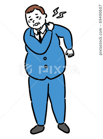 Fat obese office worker / businessman stiff... - Stock Illustration ...