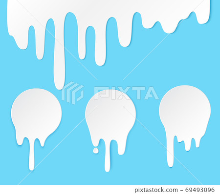Melt drip and circle milk labels. Vector set... - Stock Illustration ...