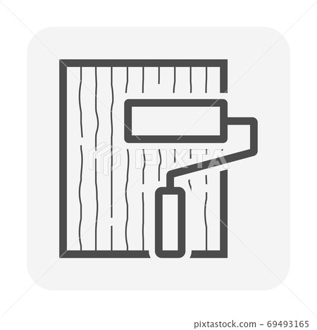 Wood floor and color paint vector icon design. - Stock Illustration ...