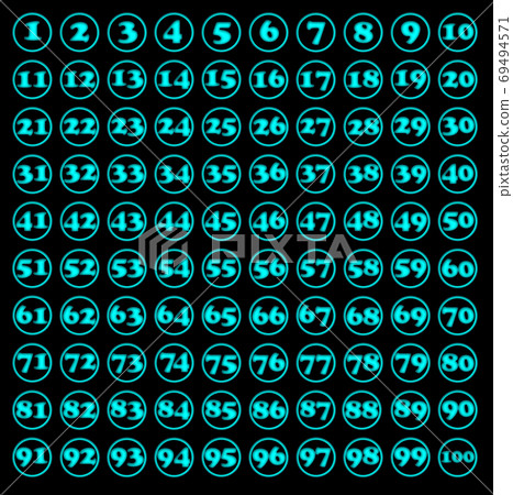Number illustration Electric light blue - Stock Illustration [69494571 ...
