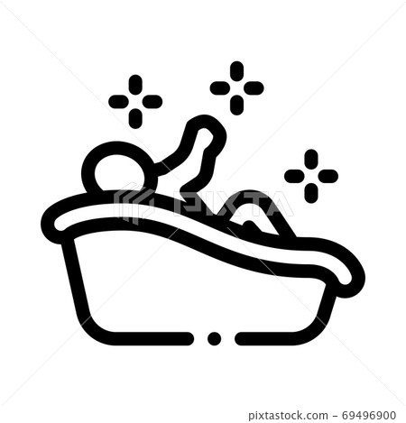 child bathing icon vector outline symbol... - Stock Illustration ...