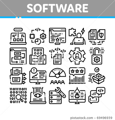 Software Testing And Analysis Icons Set Vector - Stock Illustration ...