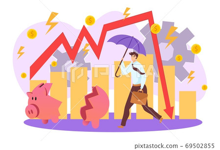 Business problems, financial decrease graph... - Stock Illustration [69502855] - PIXTA