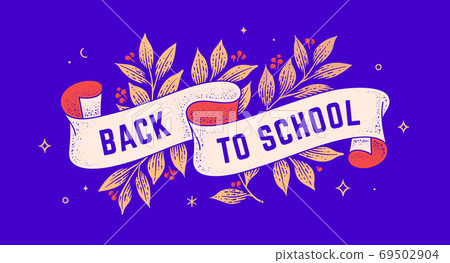 Back to School. Retro greeting card - Stock Illustration [69502904] - PIXTA