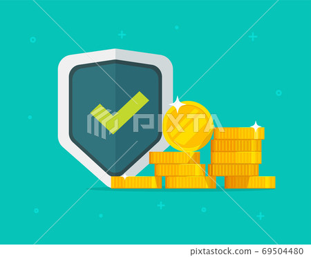 Financial insurance guarantees money gold...-插圖素材 [69504480] - PIXTA圖庫