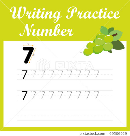 Writing practice number seven - Stock Illustration [69506929] - PIXTA