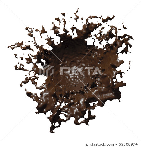 Dark chocolate splash isolated on white... - Stock Illustration ...