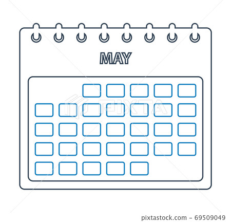 May Calendar line Icon. Editable vector EPS. - Stock Illustration ...