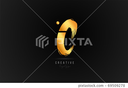 C alphabet letter icon logo in gold or golden... - Stock Illustration ...