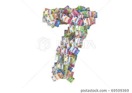 Number 7 from euro packs. 3D rendering - Stock Illustration [69509369 ...
