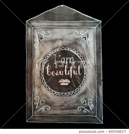 Chalk lettering, I am beautiful, vector... - Stock Illustration ...