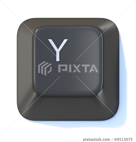 Black computer keyboard key Letter Y 3D - Stock Illustration [69513075 ...