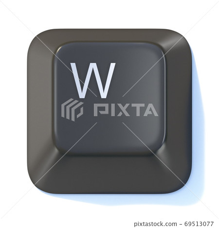 Black computer keyboard key Letter W 3D - Stock Illustration [69513077 ...