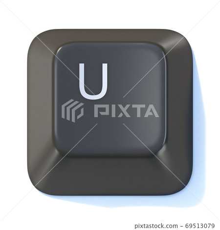 Black computer keyboard key Letter U 3D-插圖素材 [69513079] - PIXTA圖庫