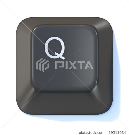 Black computer keyboard key Letter Q 3D - Stock Illustration [69513084 ...