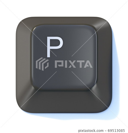 Black computer keyboard key Letter P 3D - Stock Illustration [69513085 ...