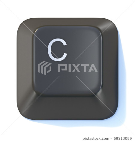 Black computer keyboard key Letter C 3D-插圖素材 [69513099] - PIXTA圖庫