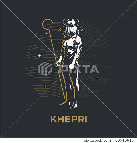 Egyptian god Khepri. - Stock Illustration [69519616] - PIXTA