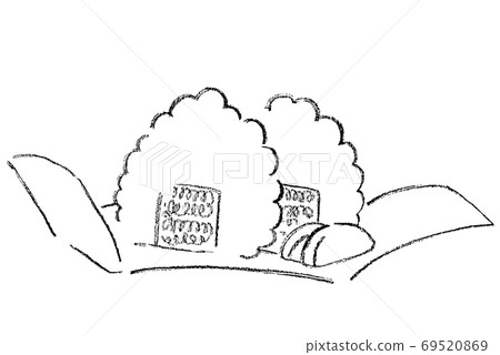 Sasa knot rice ball pencil drawing illustration - Stock Illustration ...