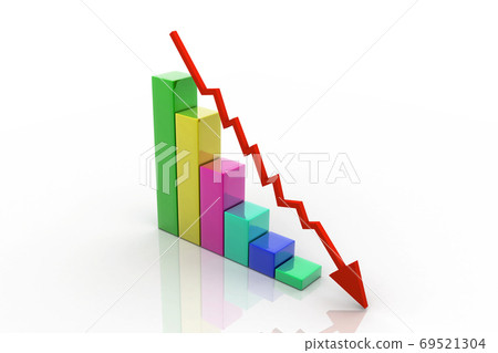 Graph showing decrease in profits - Stock Illustration [69521304] - PIXTA
