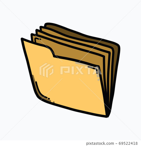 Folder color vector icon. Drawing sketch... - Stock Illustration ...