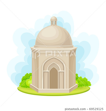 Israeli Ancient Building with Arch and Dome... - Stock Illustration ...