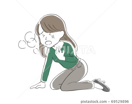 Woman with hyperventilation - Stock Illustration [69529896] - PIXTA