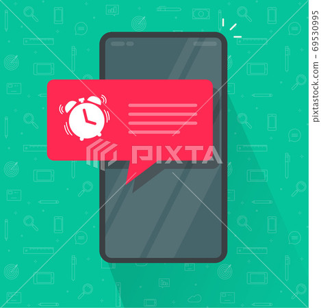 Alarm clock reminder message notice to wake up... - Stock Illustration ...