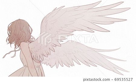 Illustration of a winged girl - Stock Illustration [69535527] - PIXTA