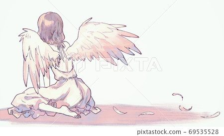 Illustration of a winged girl - Stock Illustration [69535528] - PIXTA
