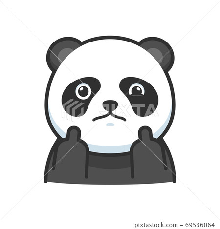 A panda with middle finger. Isolated Vector... - Stock Illustration ...