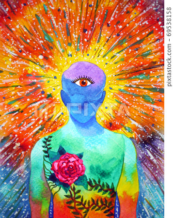 chakra mind spiritual human yoga third eye head... - Stock Illustration ...