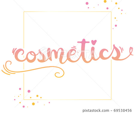 English cosmetics drawn by hand lettering - Stock Illustration ...