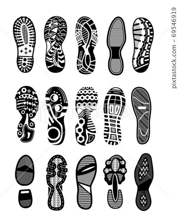 Shoe sole icon set isolated on white background - Stock Illustration ...