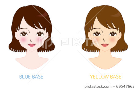 Blue base, yellow base, personal color, brube,... - Stock Illustration ...