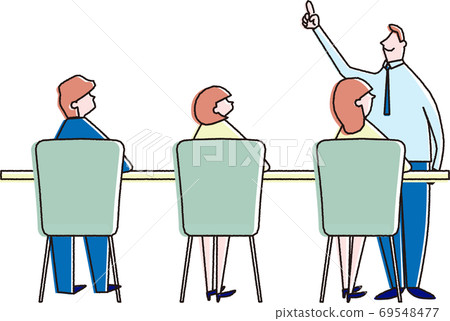 People taking the course Hand-painted rough line - Stock Illustration ...