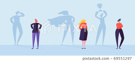 Business People with Winner Shadow. Characters - Stock Illustration ...