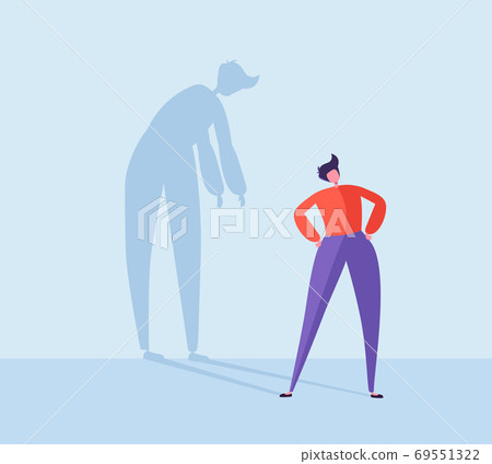 Brave Businessman with Stressed Shadow - Stock Illustration [69551322 ...