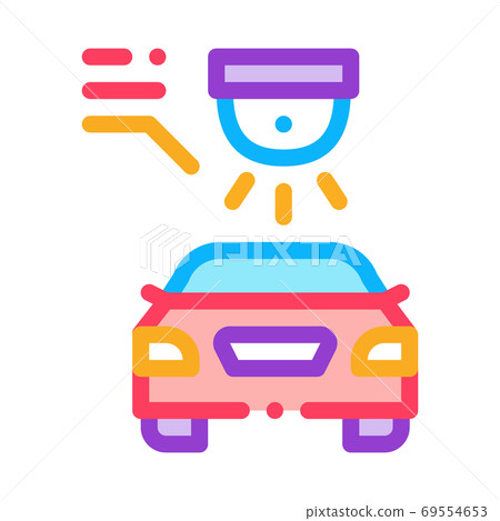 video security car icon vector outline... - Stock Illustration ...