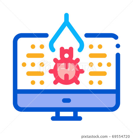 repair program bug icon vector outline... - Stock Illustration ...
